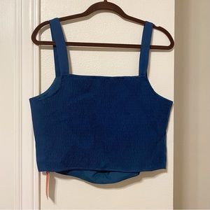 Cider | Tops | Cider Nwt X Cropped Tank Teal Blue Jewel Toned V Cut ...